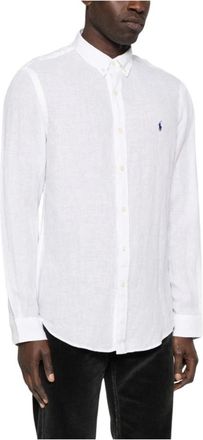 Polo Ralph Lauren Homme, Chemises, Blanc, Taille: M Linen Shirt