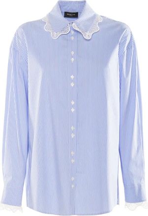 Nenette Femme, Blouses et Chemises, Bleu, Taille: 38 FR Camicia dal taglio over