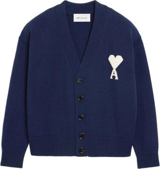 Ami Homme, Pulls, Bleu, Taille: XL ADC Cardigan