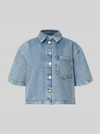 HUGO BOSS Relaxed Fit Kurzarmbluse aus Denim