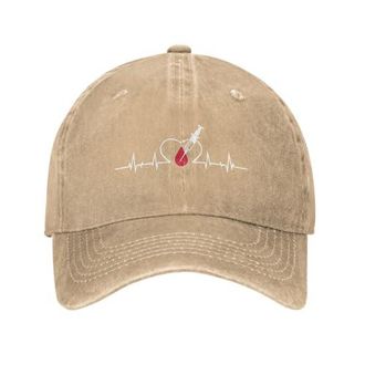 Generic Rythme Cardiaque Phl&eacute;botomiste Pr&eacute;l&egrave;vement Sanguin Seringue Sang Plein Femme Homme Casquette De Baseball Athl&eacute;tique Hip-Hop Cap Respirant Chapeau De C