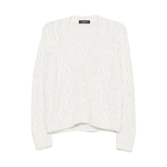 Fabiana Filippi Gilet en maille &agrave; col en V - Femme - Pulls - Blanc - Taille: 40 FR