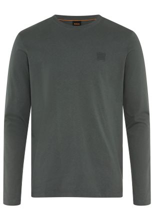 Boss Orange by Hugo Boss Langarmshirt BOSS ORANGE Tacks, Herren, Gr. 4XL, open gr&uuml;n377, Single Jersey, Obermaterial: 100% Baumwolle, regular fit normal, Rundhals, eingesetzt n