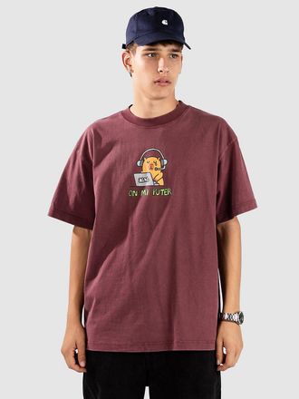 A.Lab On My Puter Boxy T-Shirt vintage mahog