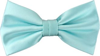 TigerTie Satin Fliege in mint Uni + Geschenkbox, Schleife 30 cm bis 50 cm verstellbar