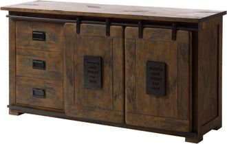 Massivmoebel24 Sideboard Mango 150x45x80 braun lackiert RAILWAY 400