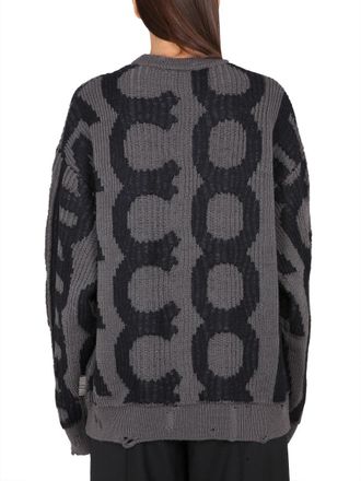 Marc Jacobs Distressed Merino Wool Sweater - Gray