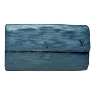 Louis Vuitton Portefeuille en cuir Pre-owned - Femme - Pre-owned - Bleu - Taille: ONE Size