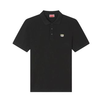Kenzo Homme, Tops, Noir, Taille: XL Polo Slim Fit Tigre Sauvage