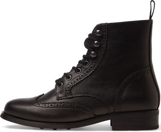 Will&rsquo;s Vegan Store Damen vegan Brogue-Stiefel Schwarz