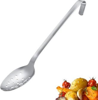 Westmark Schöpflöffel Pro - Edelstahl Kochlöffel mit Lochung & Aufhängehaken - Praktischer Gemüselöffel & Servierlöffel - Silber, 38 cm
