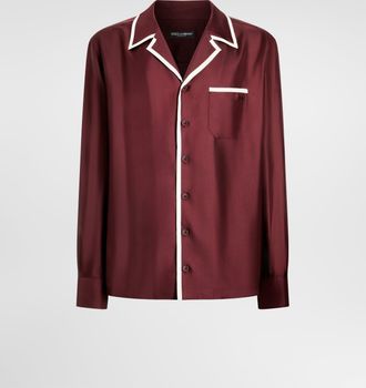 Dolce & Gabbana Hemd Vanity Aus Seidentwill - Mann Hemden Bordeaux 39