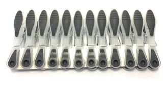 MSV Wäscheklammern Wäscheklammer Set mit Soft-Grip - UV beständig - Anthrazit - 12 Stück
