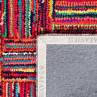 Safavieh Traditionell Teppich f&uuml;r Wohnzimmer, Esszimmer, Schlafzimmer - Nantucket Collection, Kurzer Flor, Multi, 91 X 152 cm