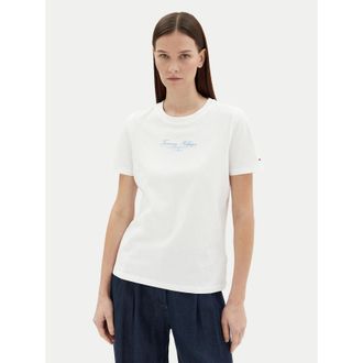 Tommy Hilfiger T-Shirt WW0WW45428 Wei&szlig; Regular Fit