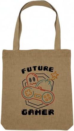 Fabulous Sac Shopping Tote Bag Aspect Lin - Future Gamer Passion Video Games - Sac de Courses Toile Epaisse 360g Beige Naturel Cabas Port&eacute; Epaule Solide Imprim