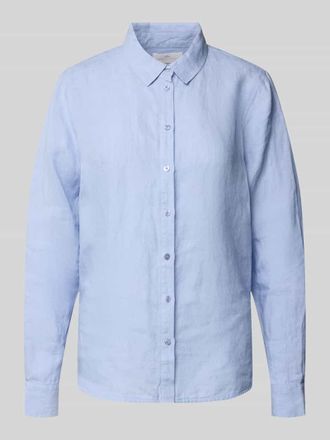Fynch-Hatton Leinenbluse mit Label-Detail und Hemdblusenkragen