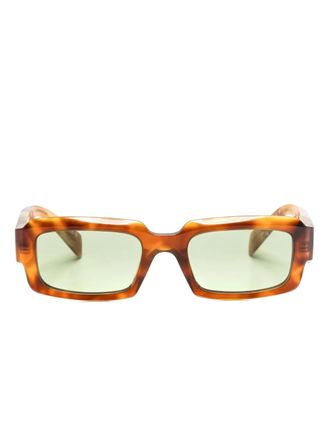 Prada lunettes de soleil Symbole à monture rectangulaire - Marron