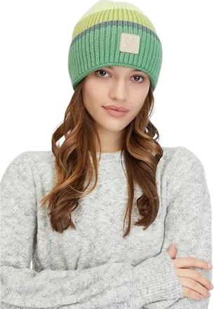 Ragwear Damen Strickmütze Beanie Greety Warme modische gestrickte Mütze gestreift Outdoor (DE/NL/SE/PL, Alphanumerisch, Einheitsgröße, Green)