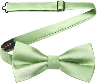 Hisdern Noeud Papillon Homme Pré-noué Noeuds Papillon Vert Sauge avec Crochet pour Fête Mariage Soirée Formel