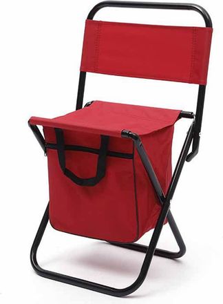 CHICIRIS Tragbarer Angel-Klappstuhl, Starke Tragf&auml;higkeit, Bequem Faltbar f&uuml;r Camping, Angeln, mit Aufbewahrungstasche (Rot)
