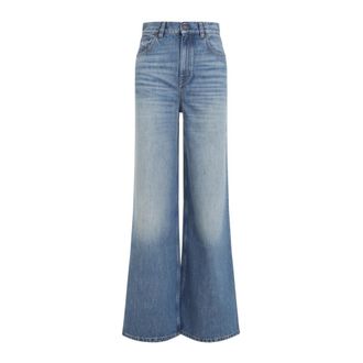 Chlo&eacute; Dream Blue Logo-Patch G&uuml;rtelschlaufen F&uuml;nf Taschen - - Jeans - Damen - Blau - W27
