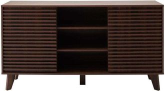 Calicosy Buffet 2 portes coulissantes fa&ccedil;ades effet bois rainur&eacute; L140 cm FRIBOURG