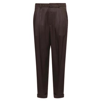 Saint Laurent Schmal geschnittene Hose aus Seide - - Trousers - Herren - Braun - S