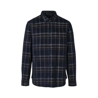 A|X Armani Exchange Klassisches Blau kariertes Langarmhemd - - Shirts - Herren - Blau - XS