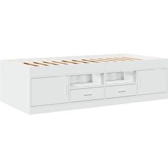 vidaXL Lit de jour avec tiroirs sans matelas blanc 90x190 cm Vidaxl