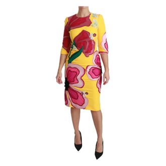 Dolce & Gabbana Blumiges Kristall Sheath Kleid - - Dresses - Damen - Mehrfarbig - S
