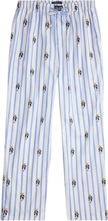 Polo Ralph Lauren pantalon de pyjama Polo Bear &agrave; rayures - Blanc