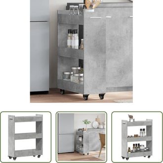 vidaXL vidaXL Betonfarbe - Schrank mit Rollen Betongrau 60x22x79 cm Holzwerkstoff