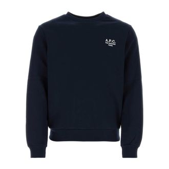 A.P.C. A.p.c., Homme, Sweatshirts et sweats &agrave; capuche, Bleu, Taille: XL SweaT-shirt en coton bleu nuit