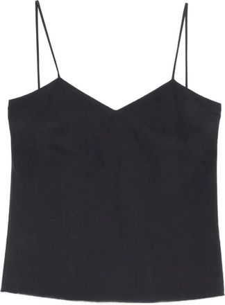 Max Mara Femme, Tops, Noir, Taille: 42 FR Silk Canvas Top