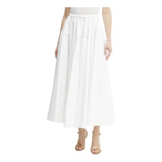 Patou Jupe Midi en Coton - Femme - Jupes - Blanc - Taille: 38 FR
