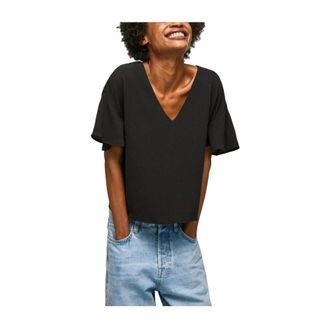 Pepe Jeans London Elegante Baumwollmischung Bluse - - Tops - Damen - Schwarzk - XS