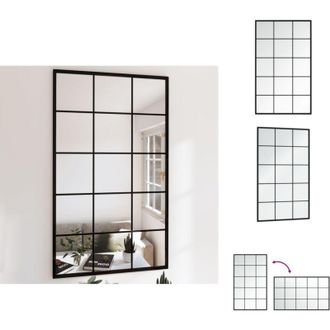 vidaXL Vidaxl - Wandspiegel Schwarz 100x60 cm Metall - Wandspiegel - Schwarzer Spiegel - Gro&szlig;er Spiegel - Rechteckiger Spiegel - Wohnzimmerdeko