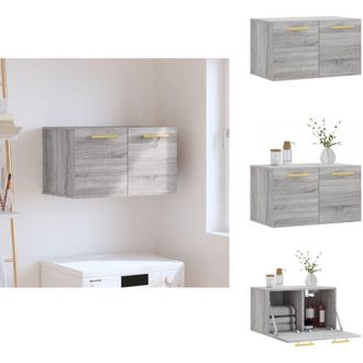 vidaXL Wandschrank Grau Sonoma 60x36,5x35 cm Holzwerkstoff - H&auml;ngeschrank - Wandschrank - Holzschrank - Wohnzimmerm&ouml;bel - Schlafzimmerm&ouml;bel