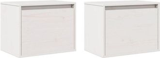 vidaXL vidaXL Wandschr&auml;nke 2 Stk. Wei&szlig; 45x30x35 cm Massivholz Kiefer