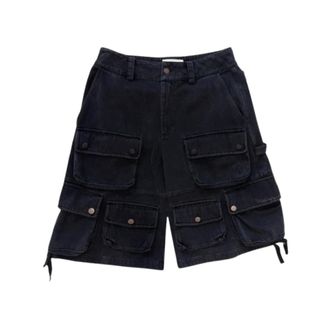 Untitled Artworks Homme, Shorts, Noir, Taille: S Cargo Shorts Washed
