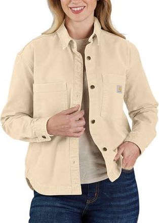 Carhartt Work in Progress Rugged Flex Surchemise en toile de canard ample pour femme, Lait davoine, Taille XS