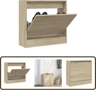 vidaXL Vidaxl - Schuhregal Sonoma-Eiche 60x21x57 cm Holzwerkstoff - Schuhschrank - Schuhregal - Holzwerkstoffmöbel - Garderobe - Einbauschrank