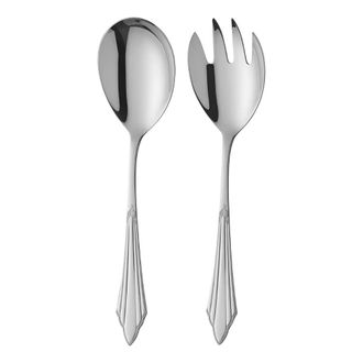 WMF F&auml;cher Salatbesteck XX cm, Salatgabel und Servierl&ouml;ffel, Cromargan protect Edelstahl poliert, gl&auml;nzend, kratzbest&auml;ndig, sp&uuml;lmaschinengeeignet