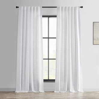 Half Price Drapes Hochwertige Vorhänge aus schwerem Leinenimitat für Wohnzimmer (1 Panel), 127 x 244 cm, lichtfilternde Vorhänge, 244 cm lang, Fenstervorhänge für Schla