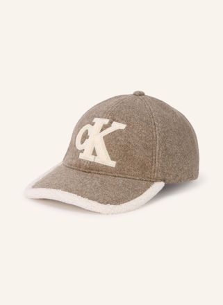 Calvin Klein Flanell-Cap Mit Teddyfell braun