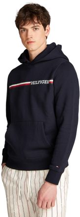 Tommy Hilfiger Herren Hoodie Chest Stripe mit Kapuze, Blau (Desert Sky), XS