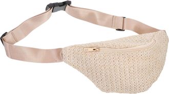 Beaupretty COMPUKAS Gewebte Kleiner Bauchtasche aus Kunststoff und Polyester Sommerliche H&uuml;fttasche mit Umh&auml;ngefunktion Beige Vielseitige Aufbewahrung f&uuml;r Outdoo