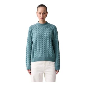 Benetton Pull &agrave; col rond - Femme - Pulls - Bleu - Taille: 44 FR