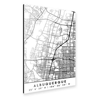 artboxONE Alu-Print 90x60 cm Albuquerque New Mexico Black MAP von K&uuml;nstler Emiliano Deificus